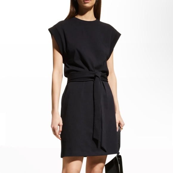 Vince | Dresses | Nwt Vince Short Sleeve Tie Waist Dress In Coastal ...
